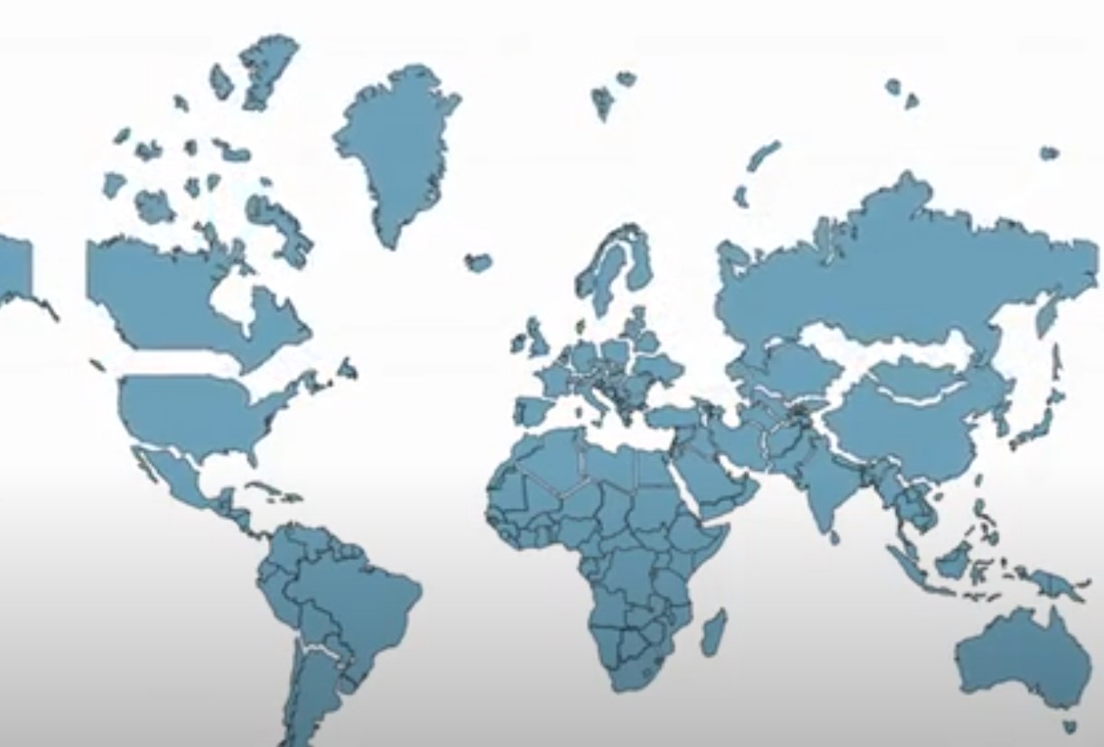 Skutečná mapa světa. Rusko, USA, Kanada a Grónsko jsou mnohem menší ...