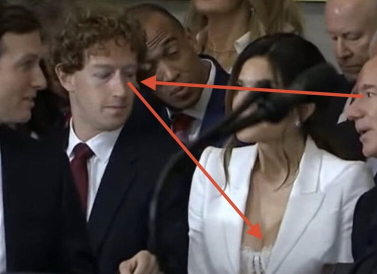 Zuckerberg se neudržel a zíral do výstřihu na inauguraci Trumpa | AC24.cz